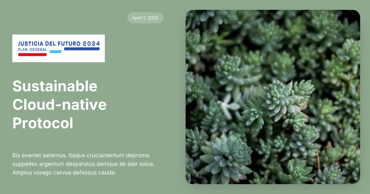 Sustainable Cloud-native Protocol | Justicia del Futuro 2034 ...